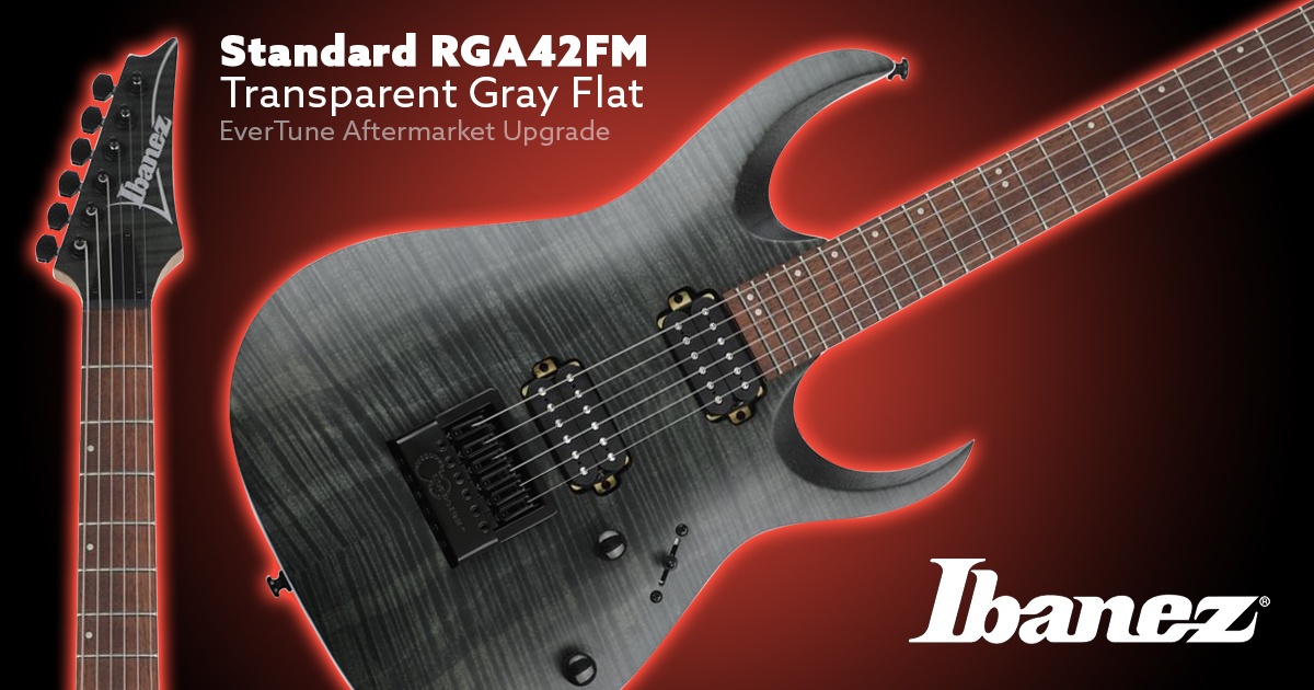Ibanez Standard RGA42FM • Transparent Gray Flat • EverTune AfterMarket ...